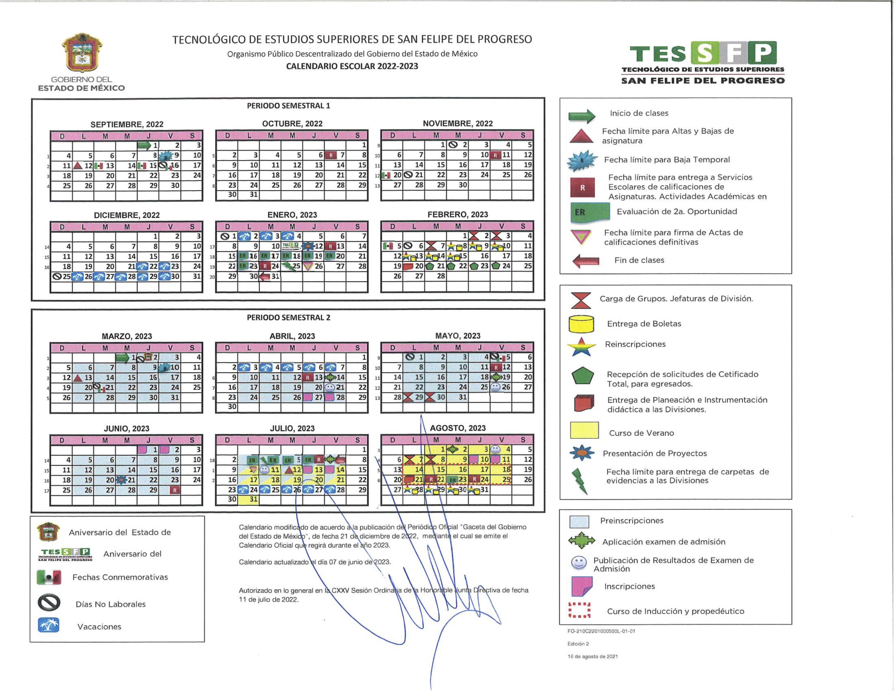 Calendario Escolar | Tecnológico de Estudios Superiores de San Felipe ...